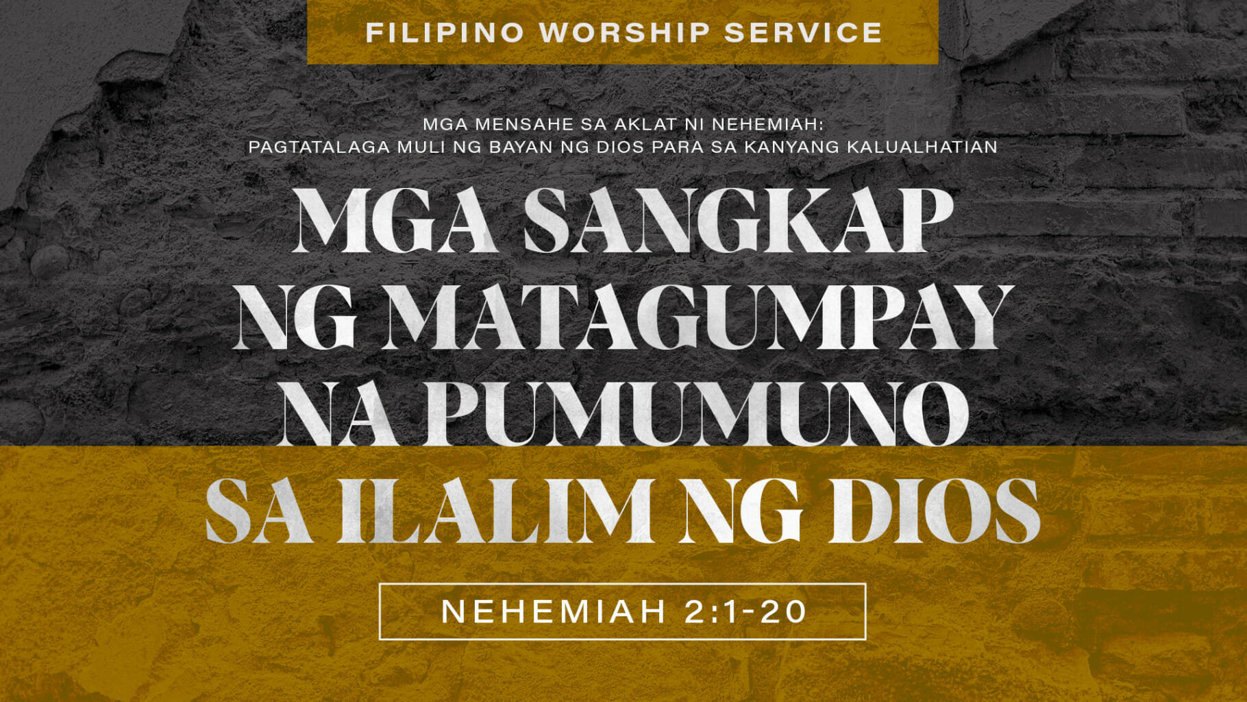 Mga Sangkap ng Matagumpay na Pamumuno sa Ilalim ng Dios - Greenhills Christian Fellowship